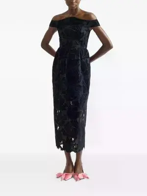 Erdem Floral Off-shoulder Midi Dress