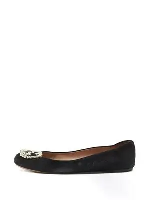 Gucci Interlocking G Crystal Embellished Ballet Flats