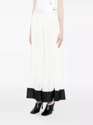 Karl Lagerfeld Pleated Wide-leg Trousers - White