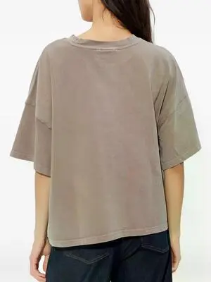 GESTUZ Logo-embroidered T-shirt - Brown