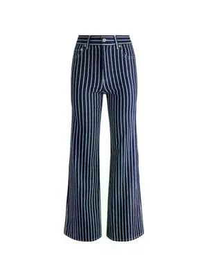 Alice + Olivia Striped Wide-leg Jeans