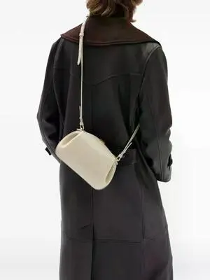 Yuzefi Mini Oyster Pebbled Clutch Shoulder Bag - Neutrals