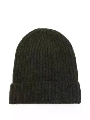 Closed Ribbed Beanie Hat - Green