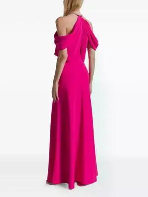 Alberta Ferretti Draped Embellished Maxi Dress