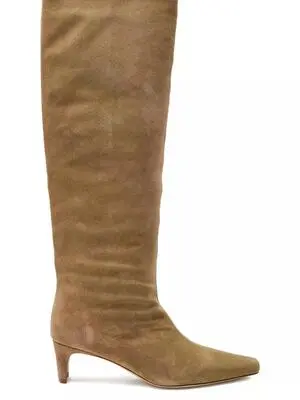 Staud Wally Suede Knee-high Boots - Neutrals
