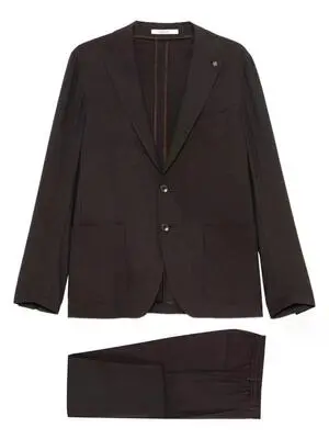 Tagliatore Textured Suit - Brown
