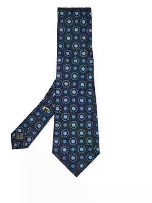 Valentino Garavani Patterned Jacquard Silk Tie - Blue