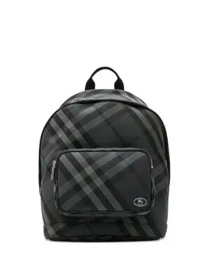 Burberry Grid Check Zipped Backpack - Grey