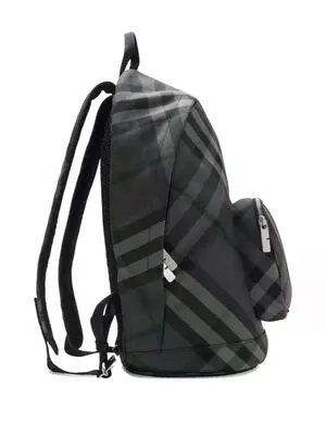 Burberry Grid Check Zipped Backpack - Grey