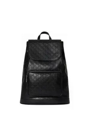 Gucci Gg Emblem Backpack - Black