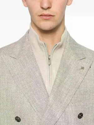 Tagliatore Double-breasted Herringbone Blazer