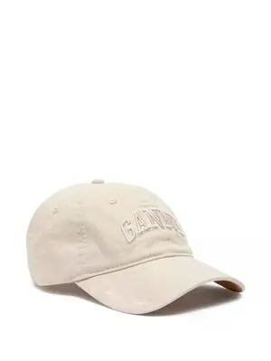 GANNI Logo-embroidered Cap - Neutrals