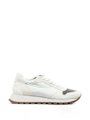 Brunello Cucinelli Suede-panels Low-top Sneakers - Neutrals