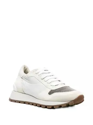Brunello Cucinelli Suede-panels Low-top Sneakers - Neutrals