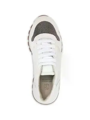 Brunello Cucinelli Suede-panels Low-top Sneakers - Neutrals