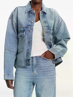 Calvin Klein Buttoned Light Denim Jacket - Blue