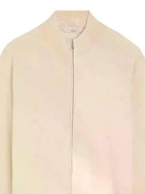 AURELIEN Ribbed Zip Sweater - Neutrals