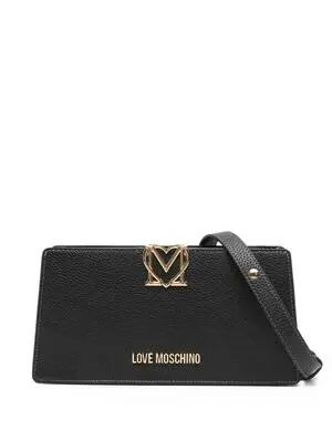 Moschino Logo-plaque Shoulder Bag - Black