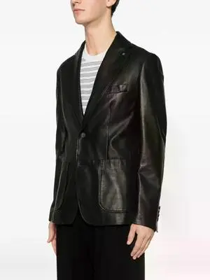 Tagliatore Single-breasted Leather Blazer