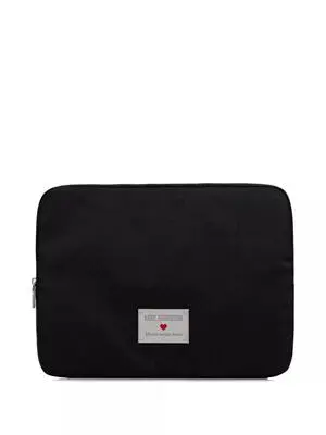 Moschino Zip Plaque Computer Case - Black