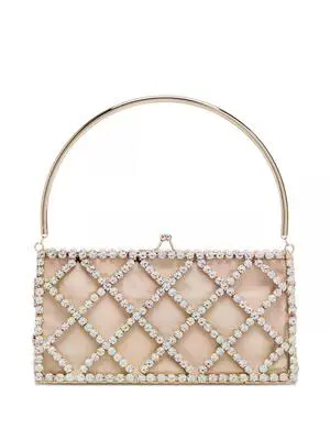 Rosantica Garofano Crystal-embellished Top-handle Bag - Neutrals