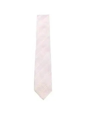 TOM FORD Striped Geometric Pattern Tie - Pink