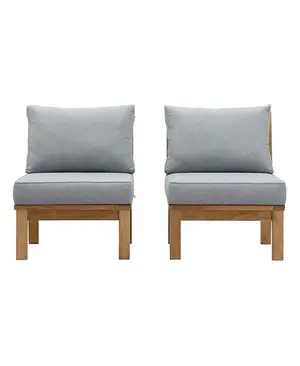 MODWAY Marina Outdoor Patio Teak, Set Of 2 - Natural Gray