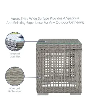 MODWAY Aura Outdoor Patio Wicker Rattan Side Table