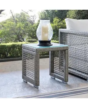 MODWAY Aura Outdoor Patio Wicker Rattan Side Table