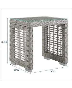 MODWAY Aura Outdoor Patio Wicker Rattan Side Table