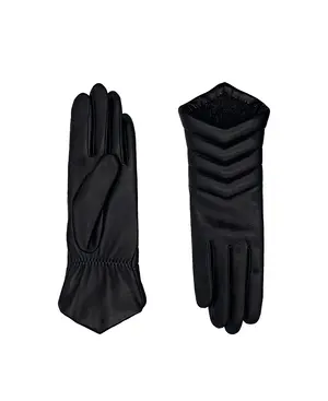 AGNELLE Apoline Quilted Gloves - Black