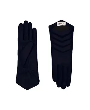 AGNELLE Apoline Quilted Gloves - Navy