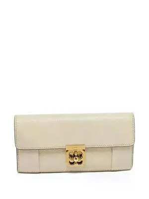 Chloé Elsie Leather Twist-lock Wallet - Neutrals