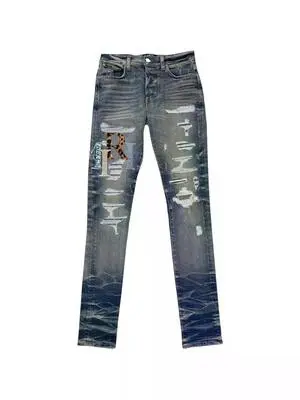 Amiri Leather Logo Jeans