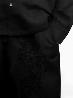 BAZISZT Floral-embroidered Trousers