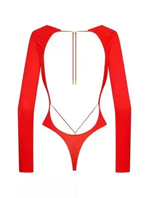 MAISON CLOSE Open-back Long-sleeve Bodysuit