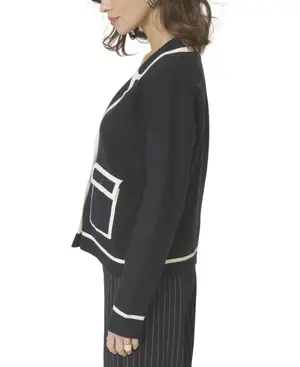 Central Park West Astrid Piped Sweater Jacket