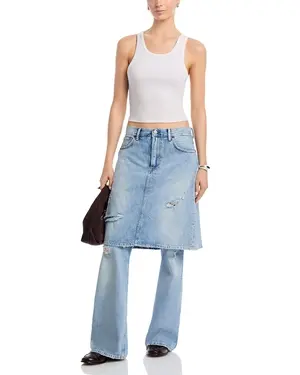 Acne Studios Layered Denim Skirt Jeans