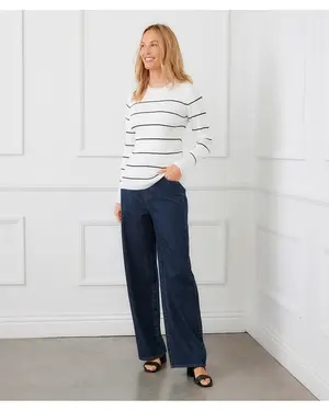 Karen Kane Striped Ribbed Sweater