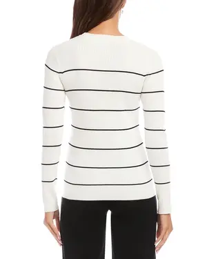 Karen Kane Striped Ribbed Sweater