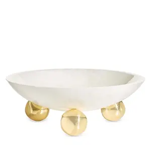Jonathan Adler Fontana Bowl - White/brass