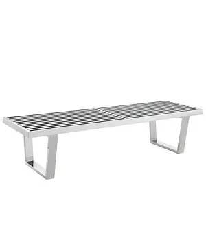 MODWAY Sauna 5' Stainless Steel Bench - Silver