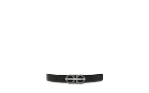 FERRAGAMO Reversible Leather Belt With Double Gancini Buckle