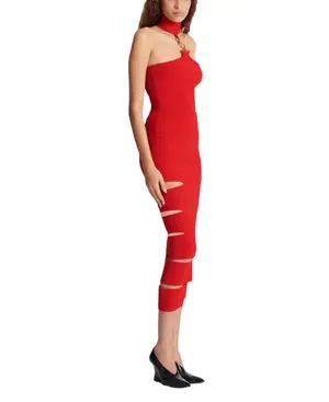 Balmain Long Knit Cut-out Skirt