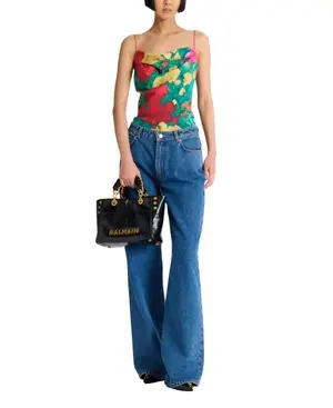 Balmain Printed Crepe De Chine Top - Multicolor