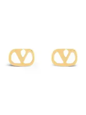 Valentino Garavani 1980s Logo Clip-on Earrings - Gold