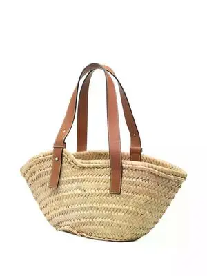 Loewe 2020 Paula's Ibiza Smiley Small Raffia Basket Tote Bag