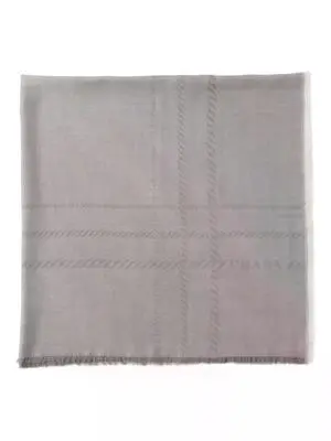 Prada Jacquard Fringed Scarf - Grey