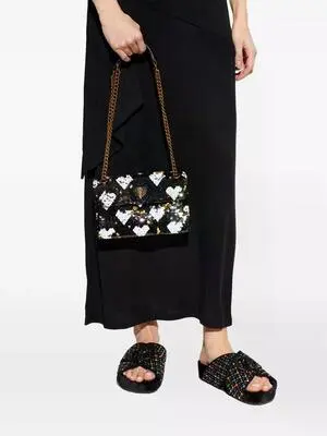 Kurt Geiger Sequin Heart Chain Shoulder Bag - Black