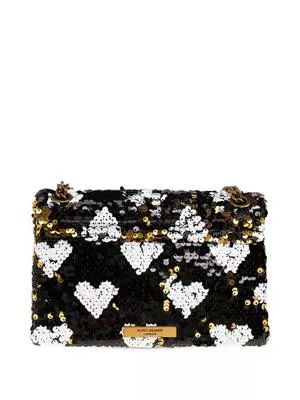 Kurt Geiger Sequin Heart Chain Shoulder Bag - Black